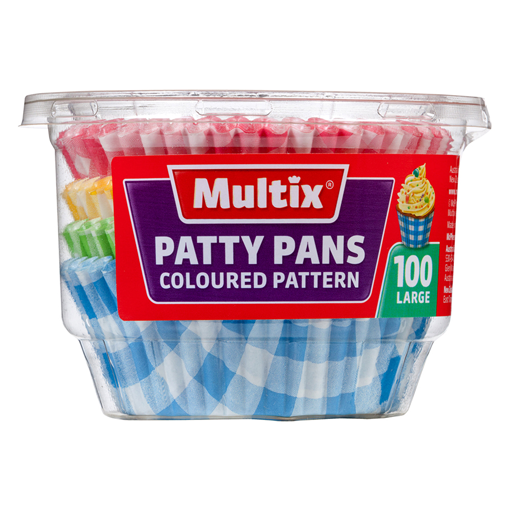 Multix Patty Pans Gingham Large 100 pack - Multix